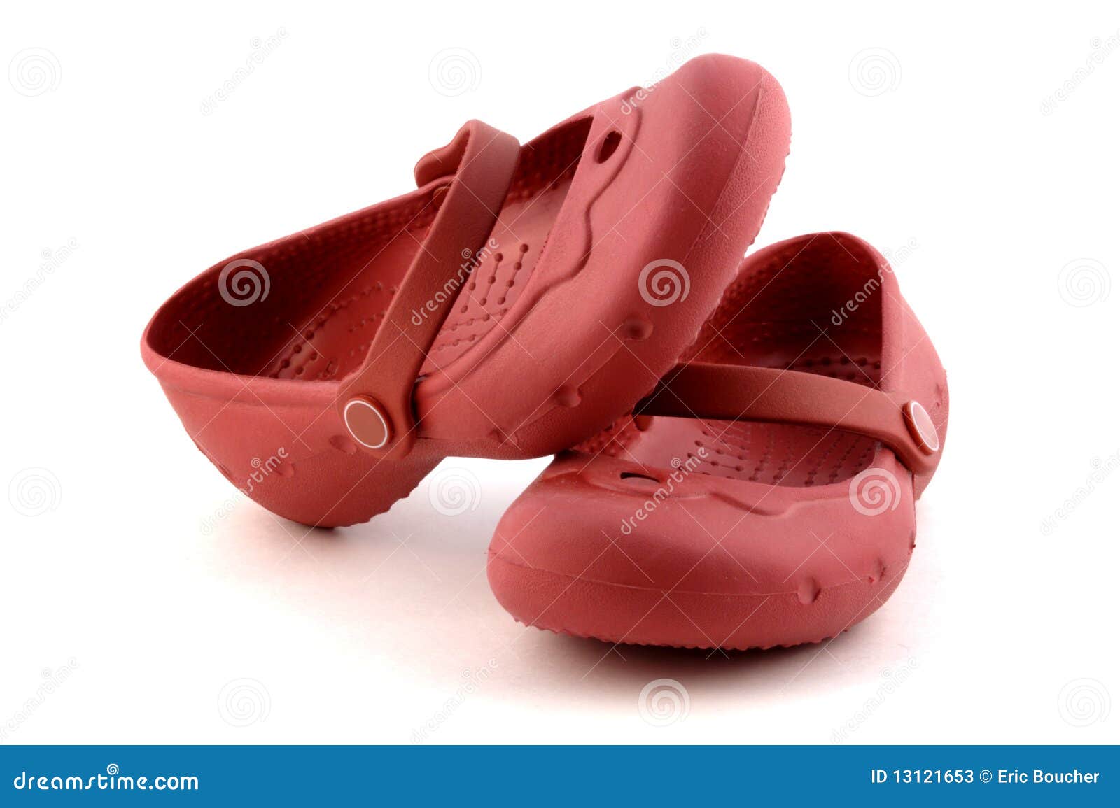 Pair of Child Red Rubber Shoes Stock Image - Image of footware ...