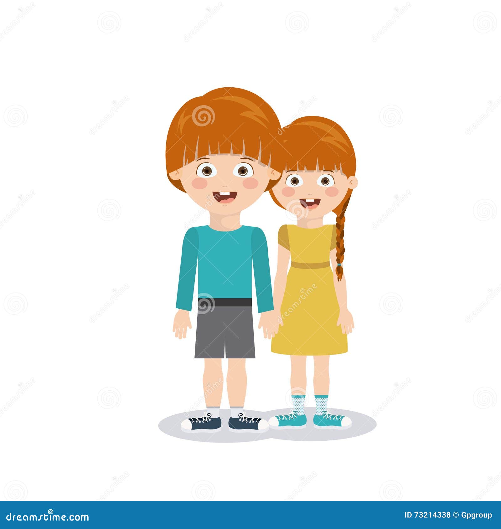 Pair of children design stock vector. Illustration of kids - 73214338