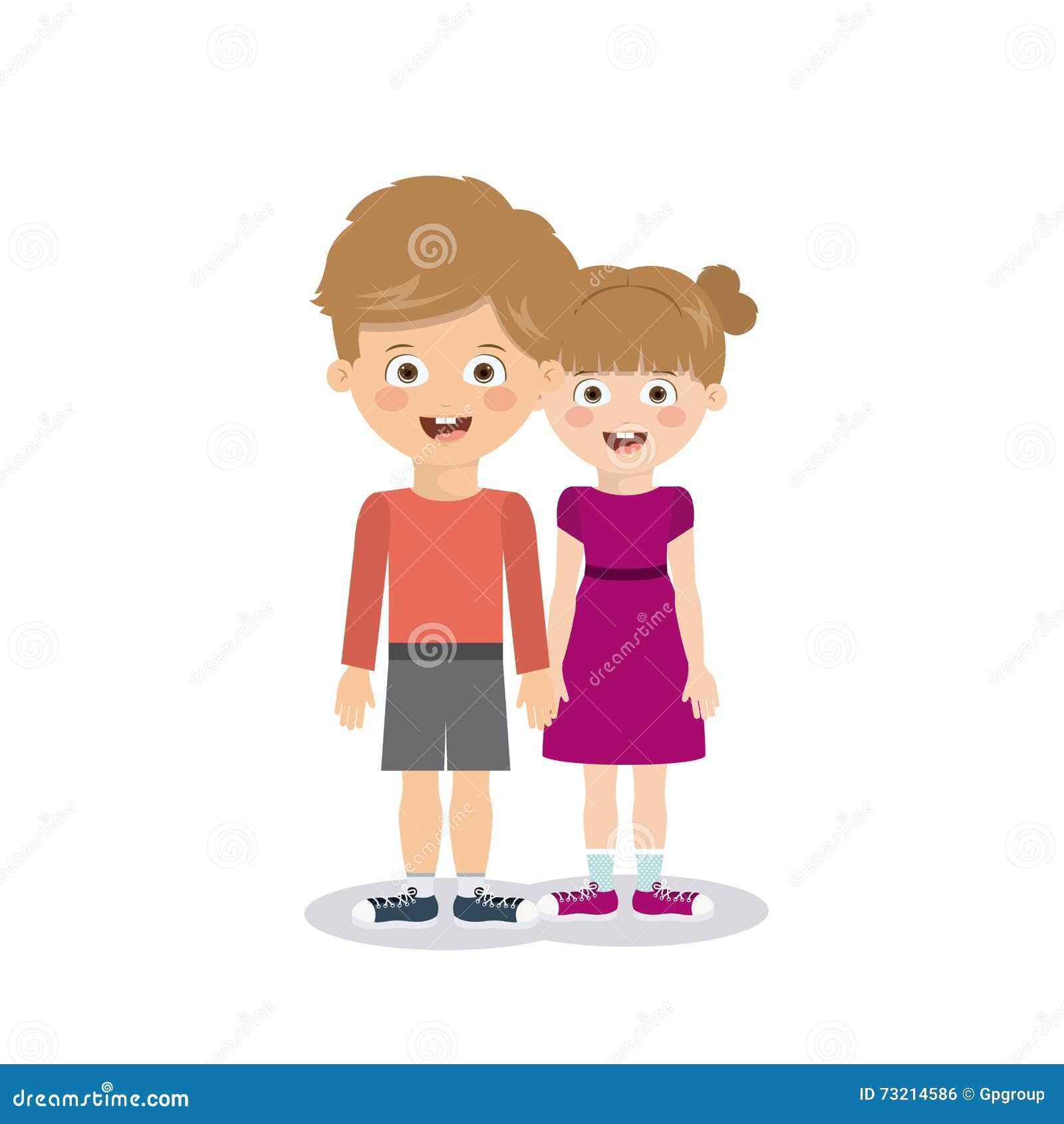 Pair of children design stock vector. Illustration of little - 73214586