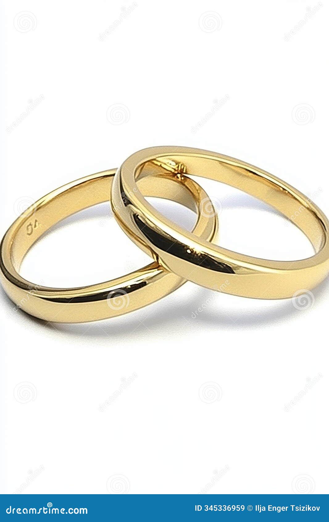Pair of Classic Gold Wedding Rings, Symbols of Love and Commitment ...