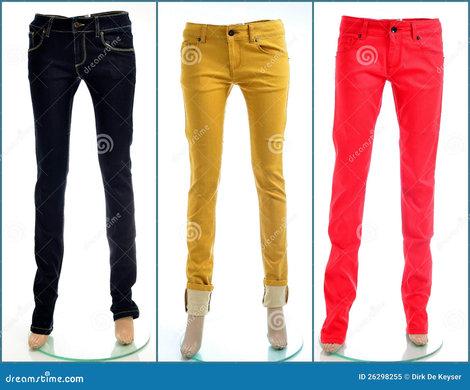 Pair of Colored Jeans, Isolated Stock Image - Image of blue, black ...