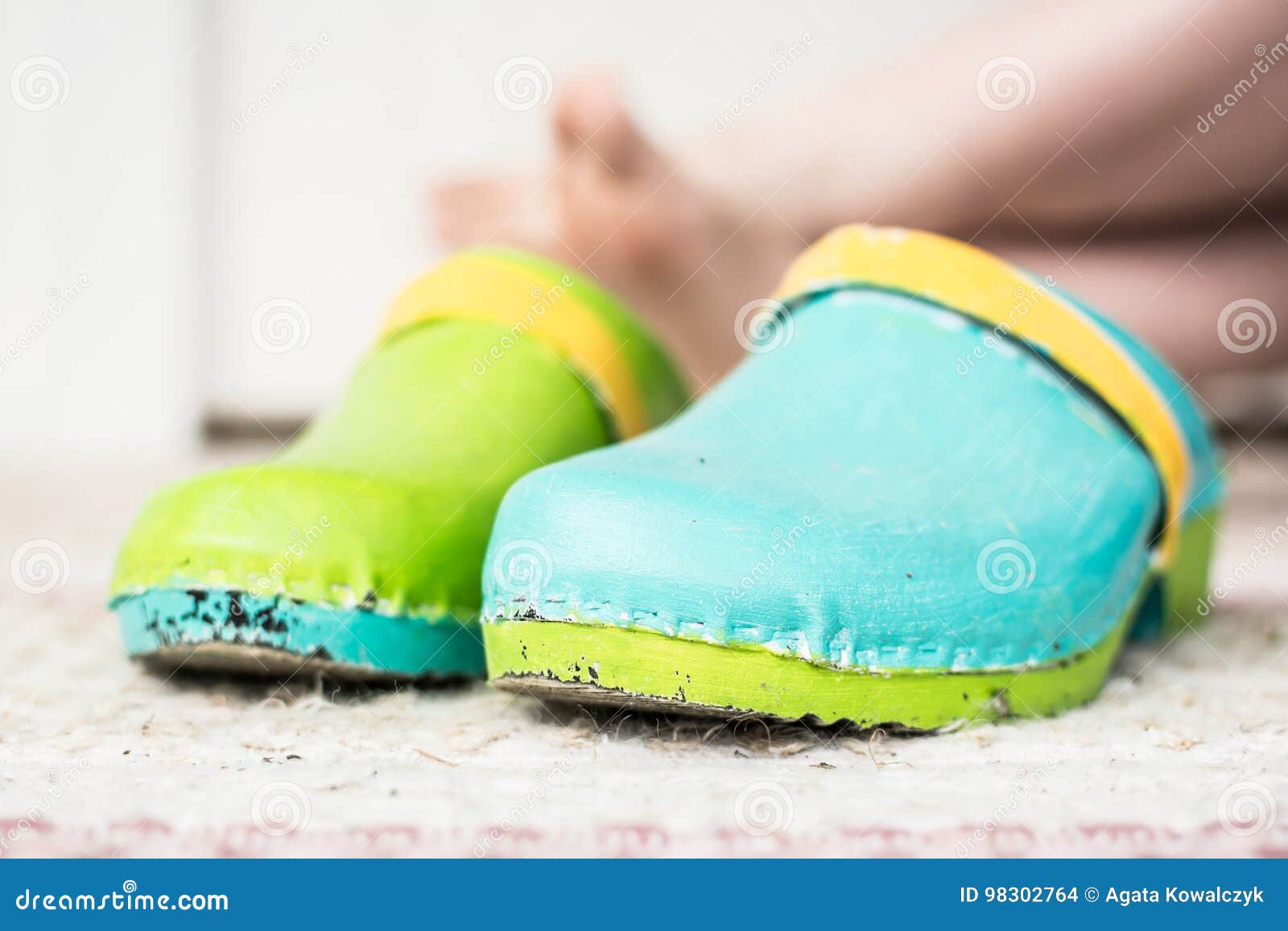 Pair of colorful clogs stock photo. Image of boots, painted - 98302764
