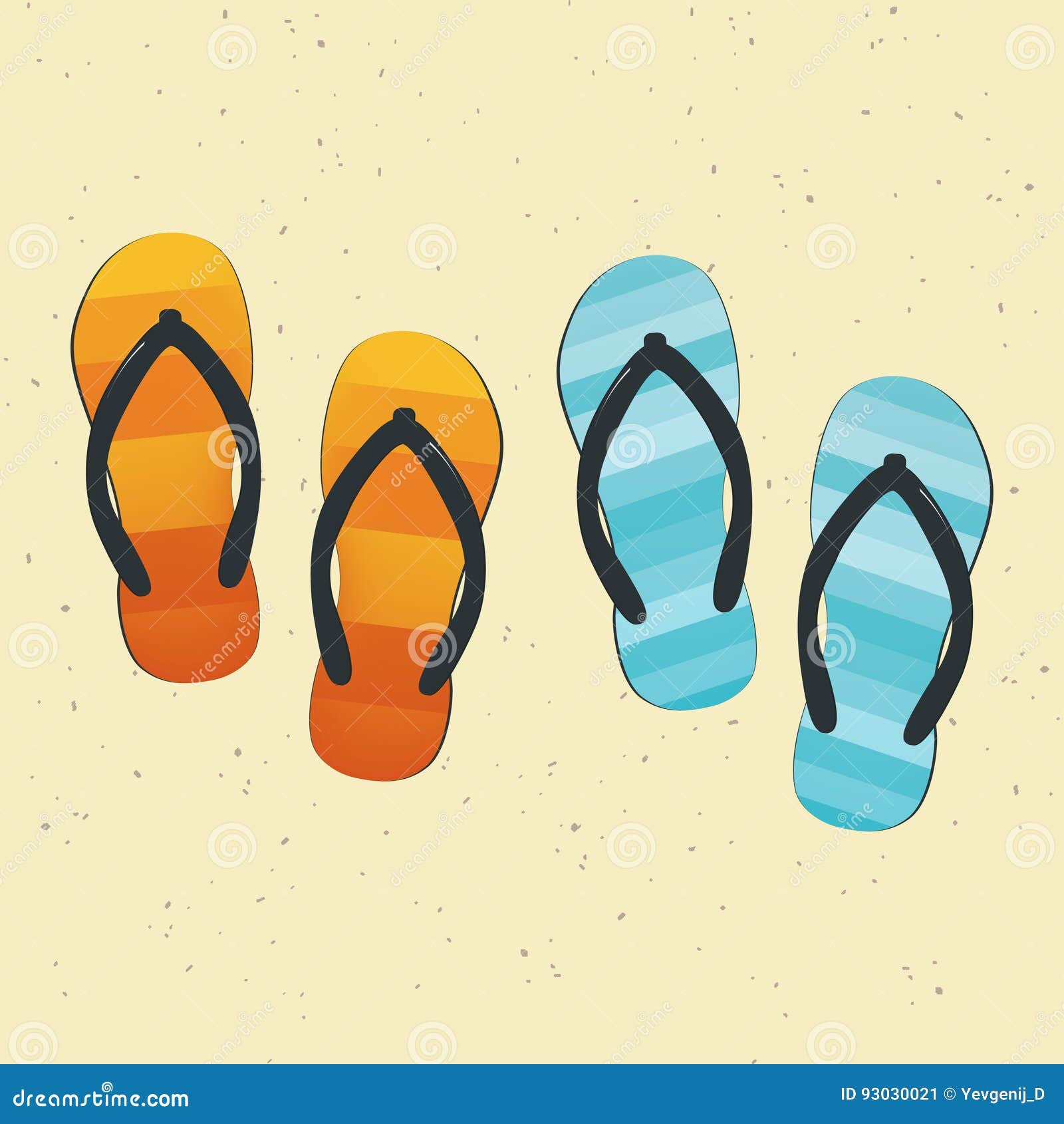 Colorful Flip Flops Cartoon Vector | CartoonDealer.com #5906781