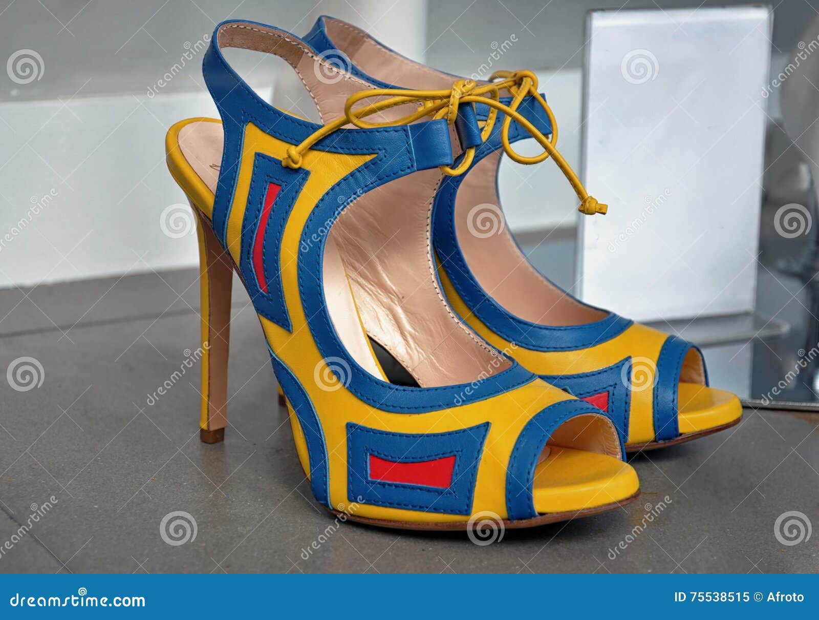 Pair of Colorful High Heel Shoes Stock Image - Image of footwear, heel ...