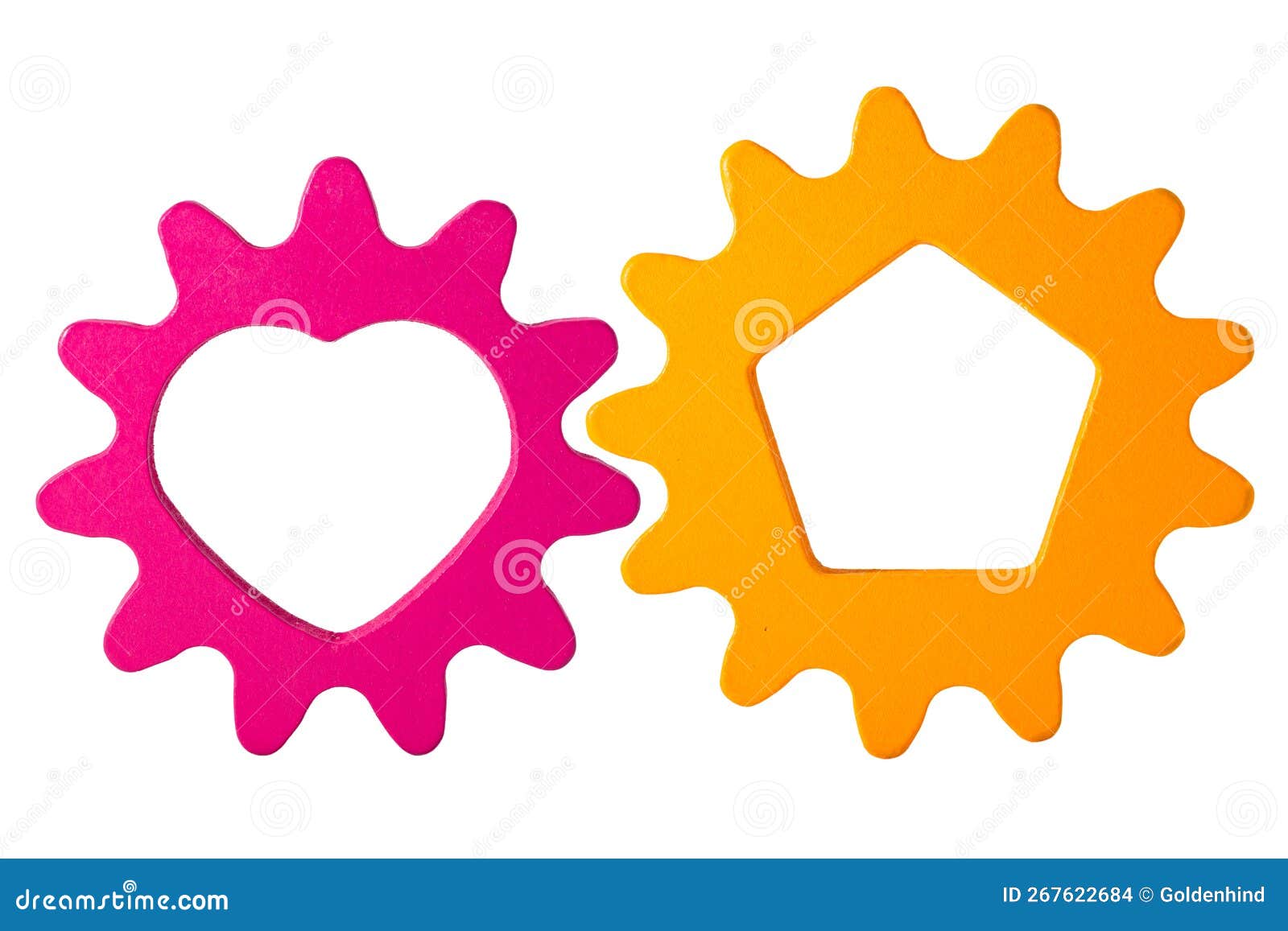 A Pair of Colourful Gears Isolated on White Background. Concept of ...