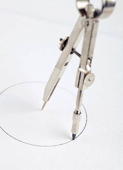 Pair of Compasses Drawing Circle Stock Image - Image of geometry ...