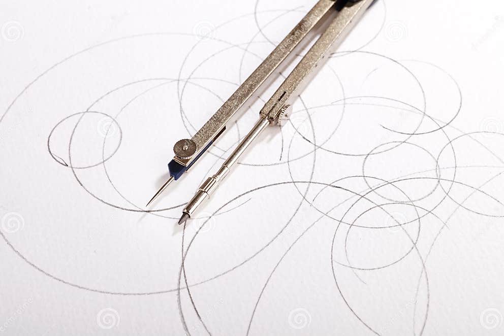 Pair of compasses drawing stock image. Image of geometry - 76525829