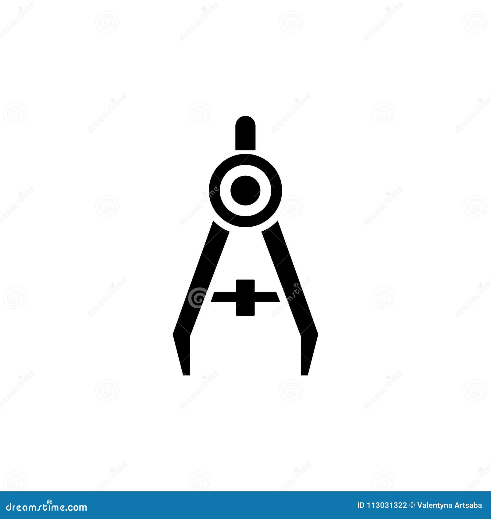 Pair Compasses For Navigation Flat Vector Icon Stock Vector Illustration Of Measurement