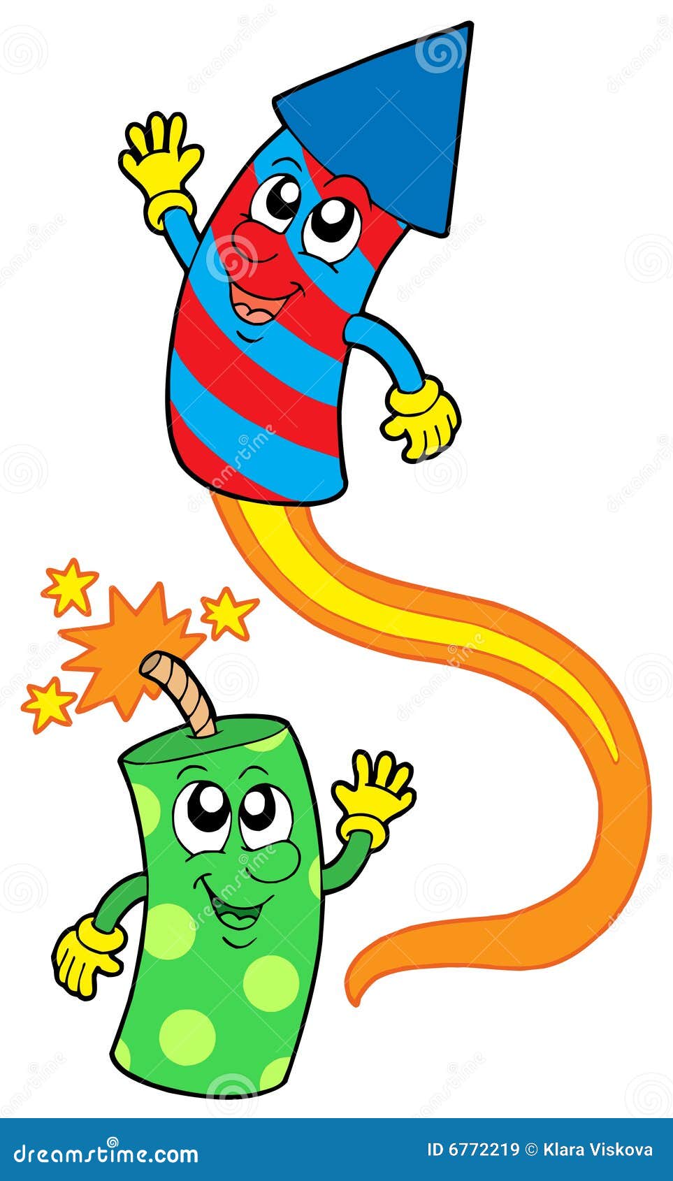 Pair of cute fireworks stock vector. Illustration of celebration - 6772219