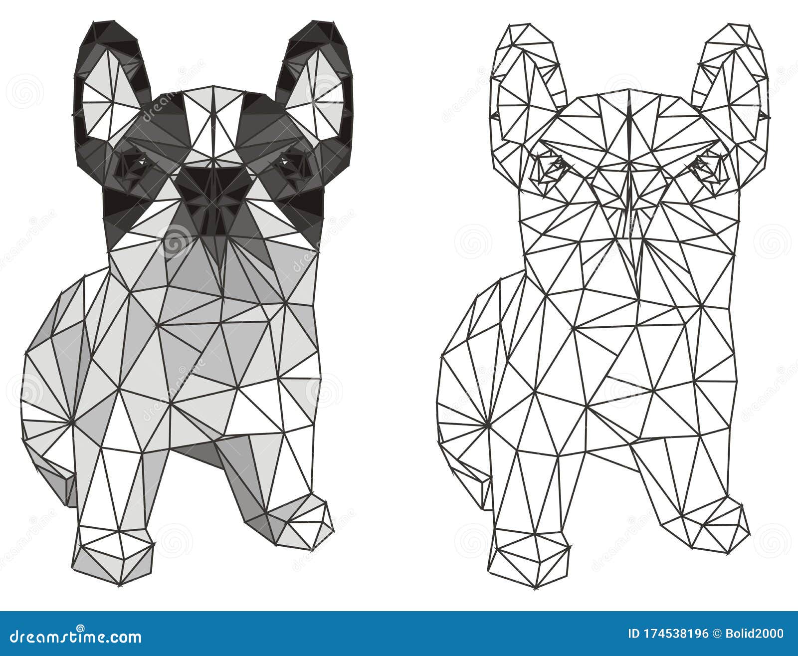 Pair of 3d dogs stock illustration. Illustration of nature - 174538196