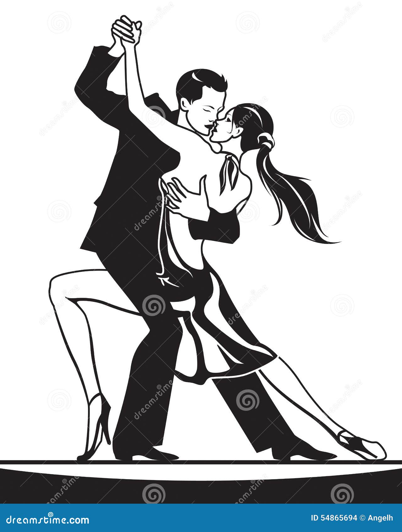 Ballroom Dance Couple Background Vector Illustration | CartoonDealer ...