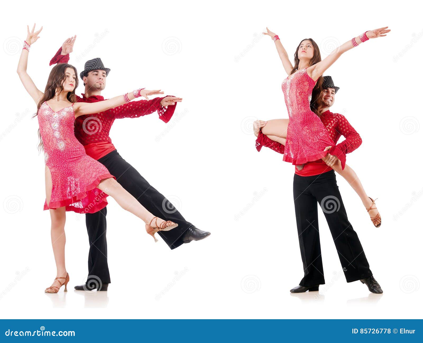 The Pair of Dancers Isolated on the White Stock Photo - Image of couple ...
