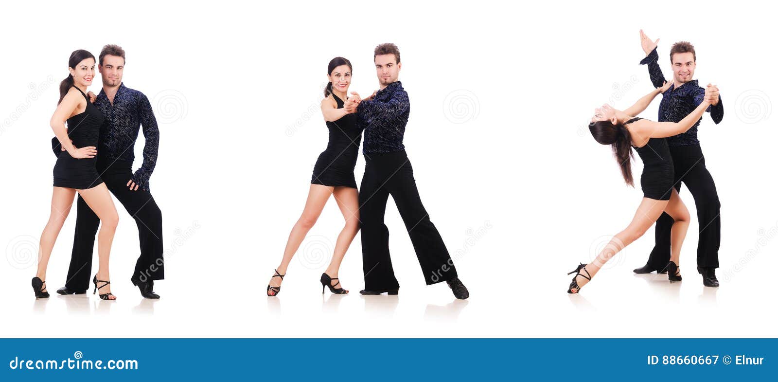 The Pair of Dancers Isolated on the White Stock Image - Image of ...