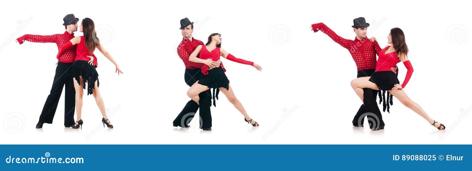 The Pair of Dancers Isolated on the White Stock Image - Image of ...