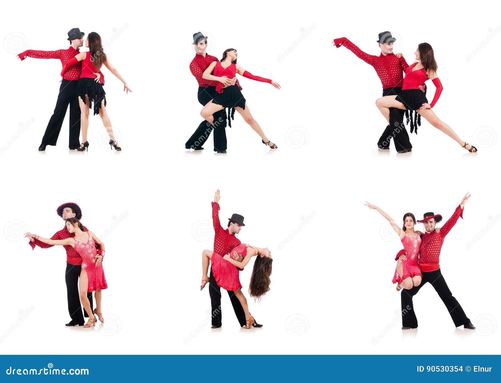 The Pair of Dancers Isolated on the White Stock Photo - Image of dress ...