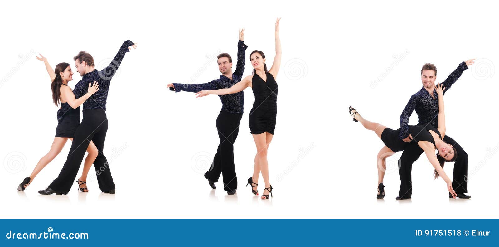 The Pair of Dancers Isolated on the White Stock Photo - Image of ...