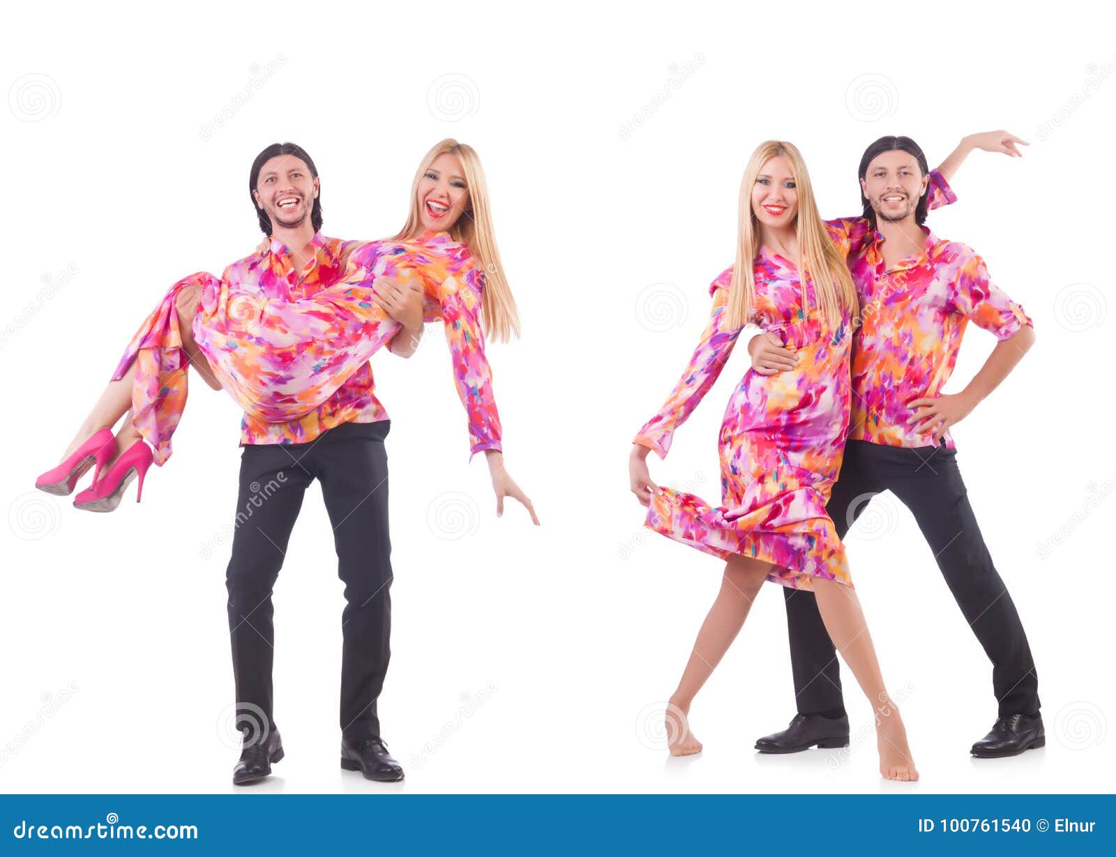 The Pair Dancing Isolated on the White Stock Photo - Image of dance ...