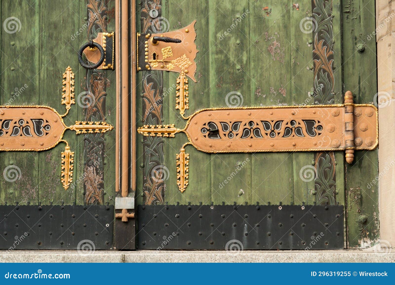 A Pair of Decorative Doors is Open and Decorated in Gold Stock Image ...