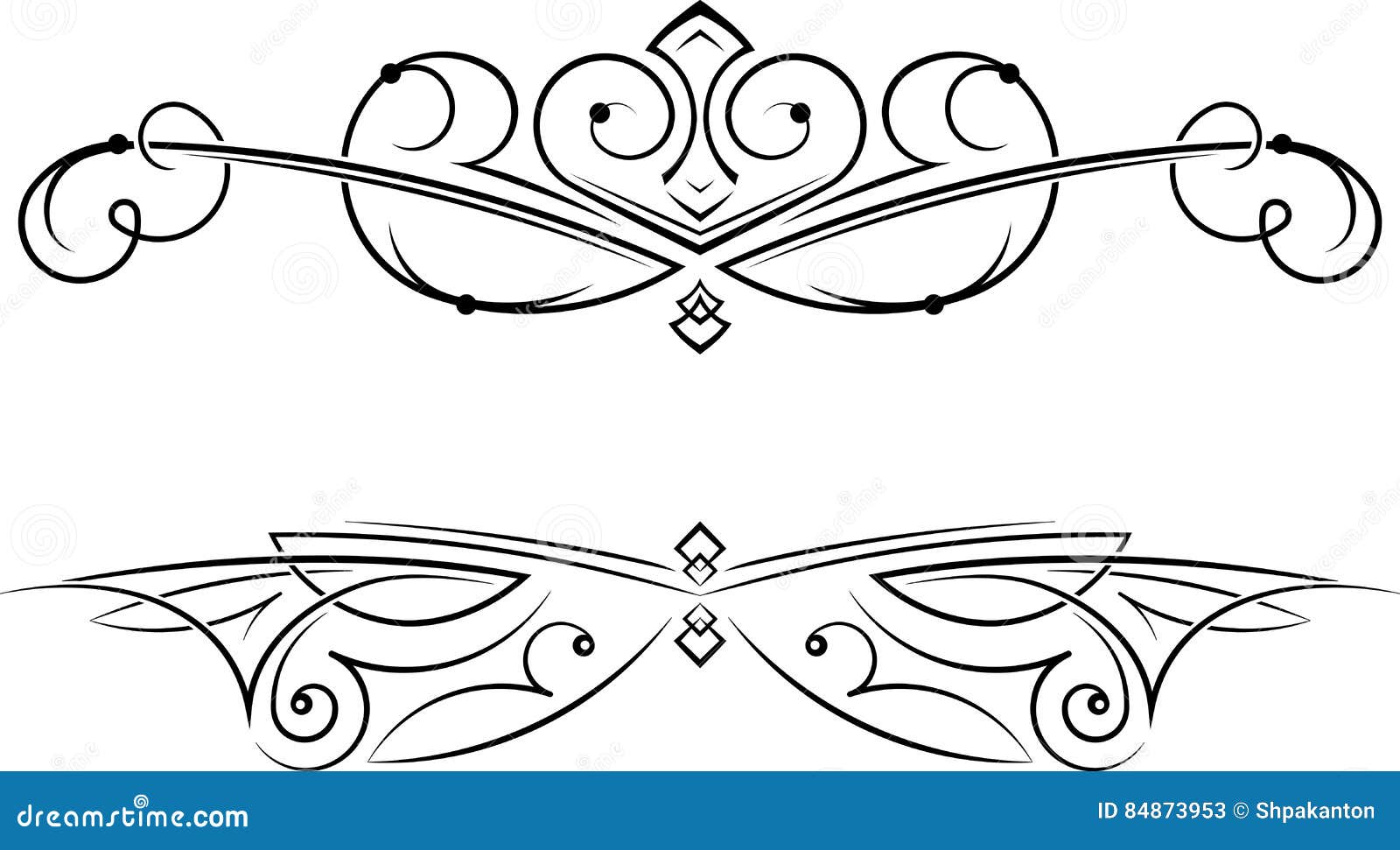 Pair of Decorative Swirls Elements, Dividers, Page Decors. Stock Vector ...
