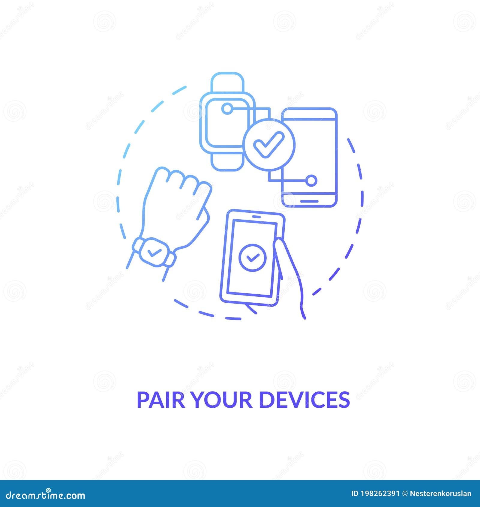 Pair devices concept icon stock vector. Illustration of gradient ...