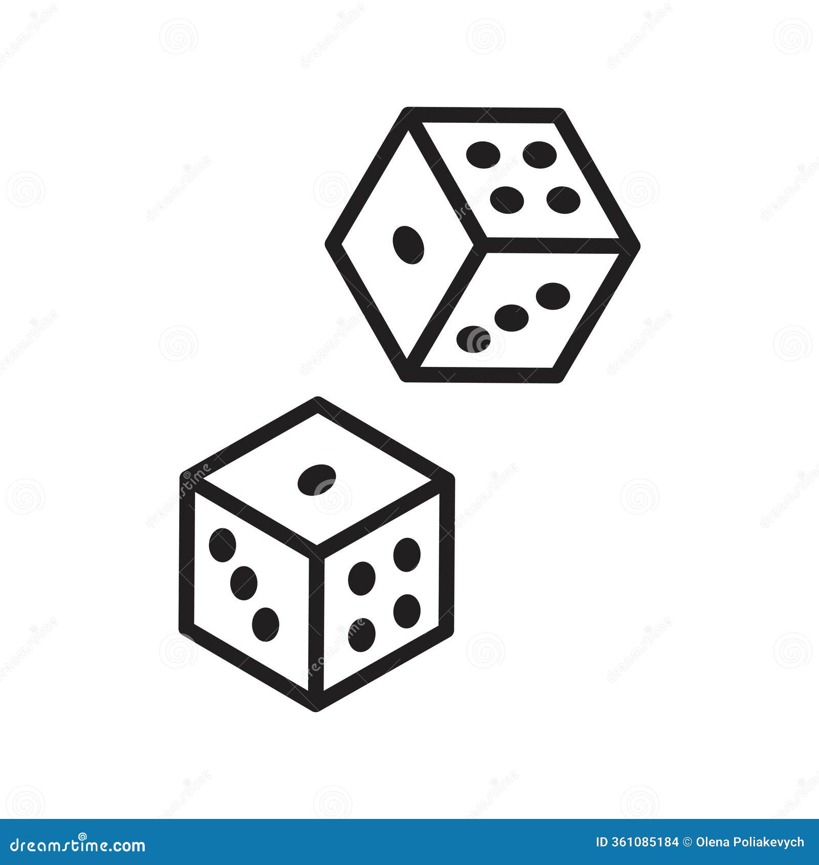 Pair Dice Icon. Gambling Cube Shape. Chance Dotted Symbol. Vector Game ...