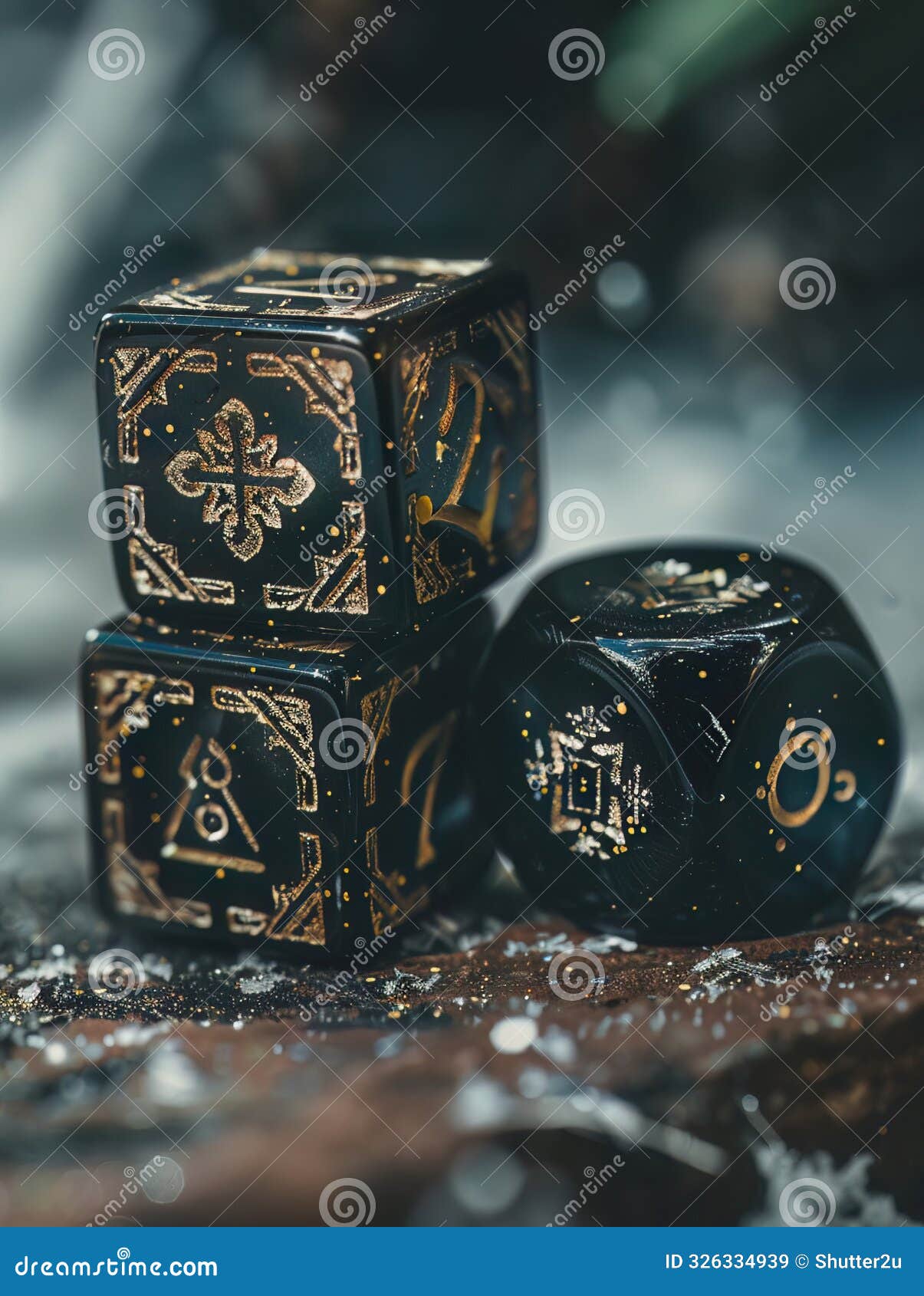 A Pair of Dice with Unique Symbols Representing the Risk and Chance ...