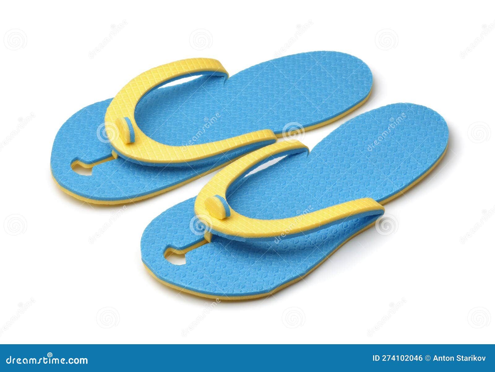 Pair of Disposable Foam Flip Flops Stock Photo - Image of yellow, flip ...