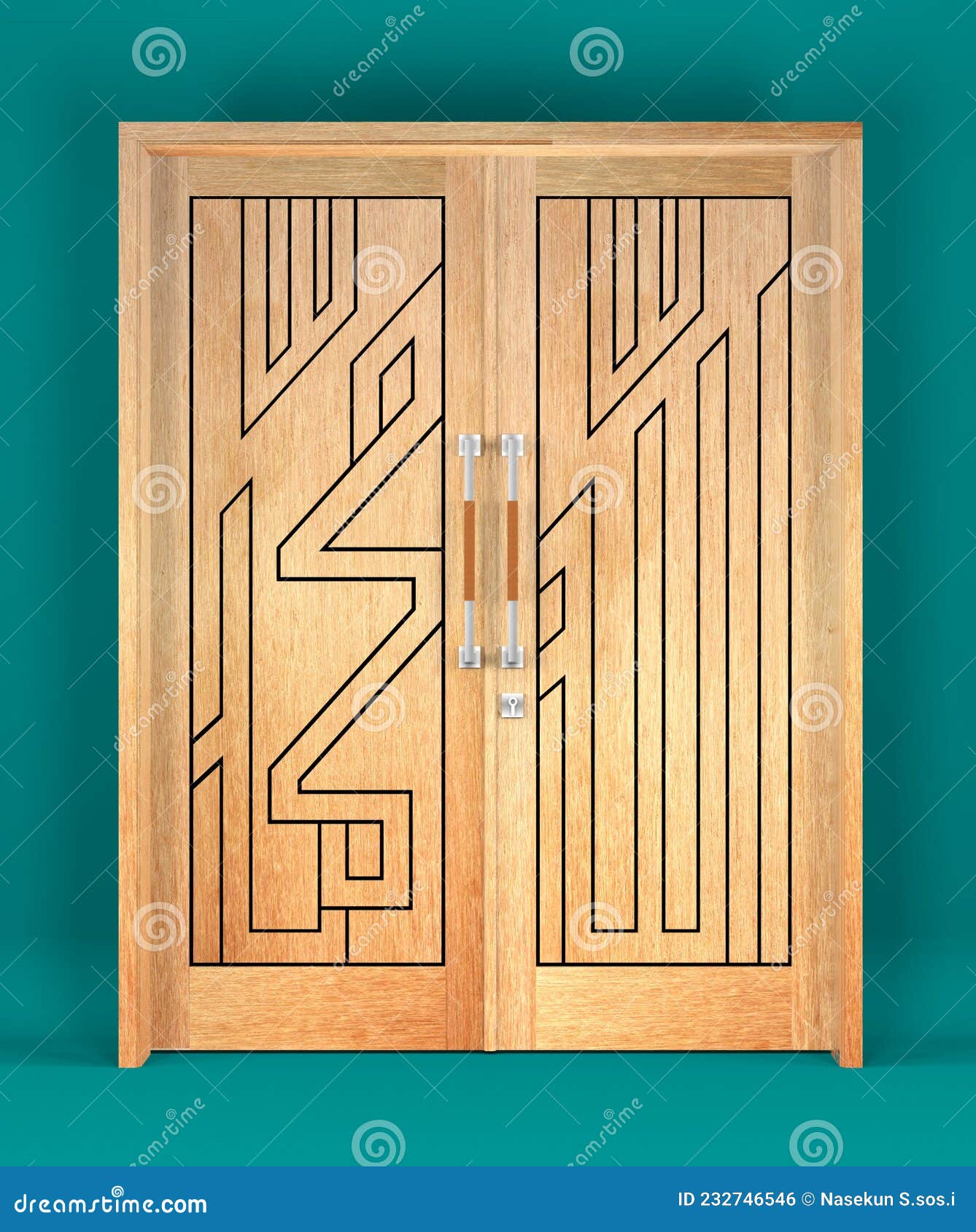 Main Door For Residental Of Zig-zag Royalty-Free Stock Photo ...