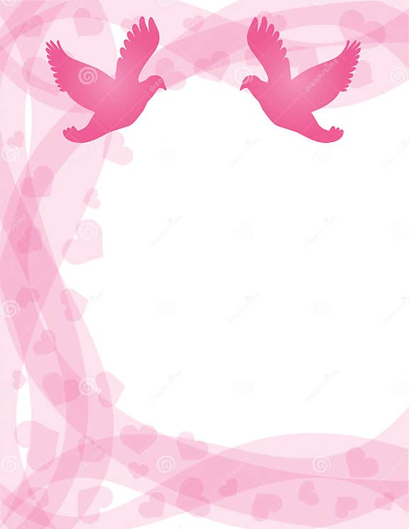 Pair of Doves on Swirl Border Stock Vector - Illustration of border ...