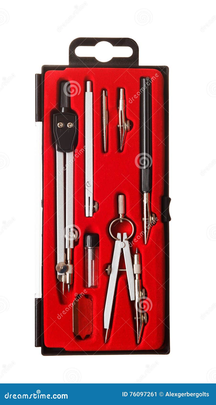 Pair of Drawing Compasses Set Isolated on a White Background Stock ...