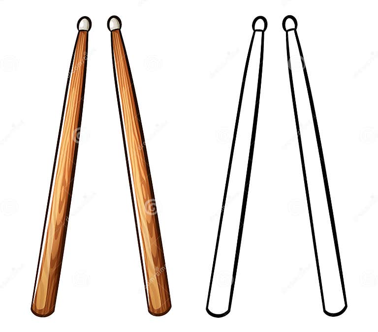 Pair of Drumsticks Vector Illustration Stock Vector - Illustration of ...