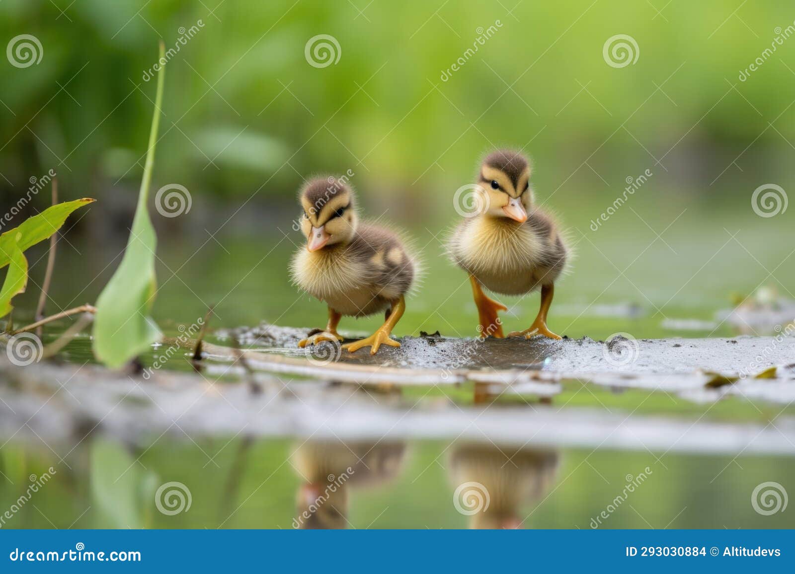 Pair of Ducklings Following a Line Stock Photo - Image of following ...