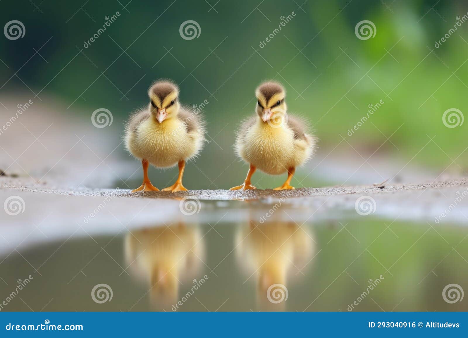 Pair of Ducklings Following a Line Stock Photo - Image of generative ...
