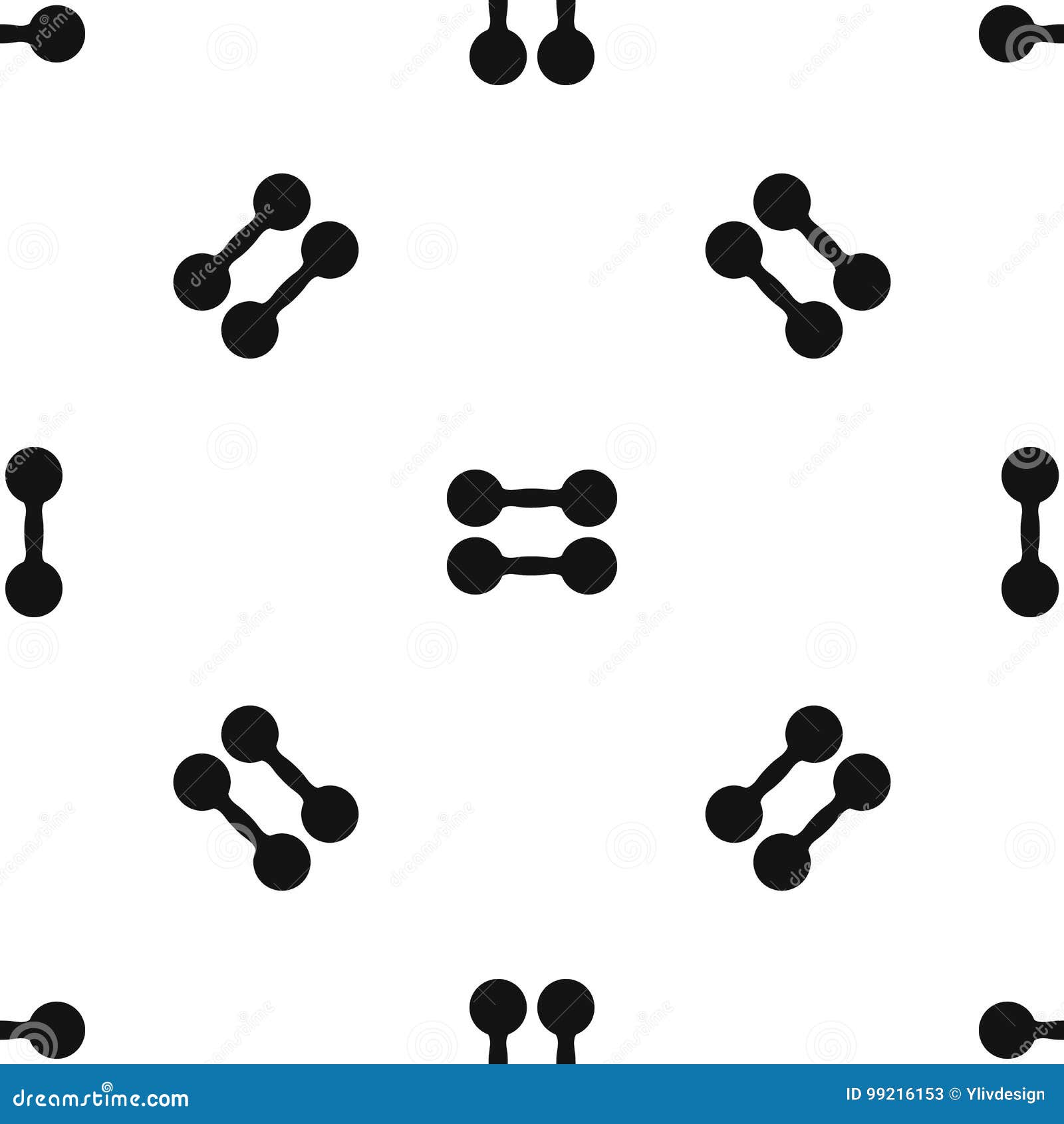 Pair of Dumbbells Pattern Seamless Black Stock Vector - Illustration of ...