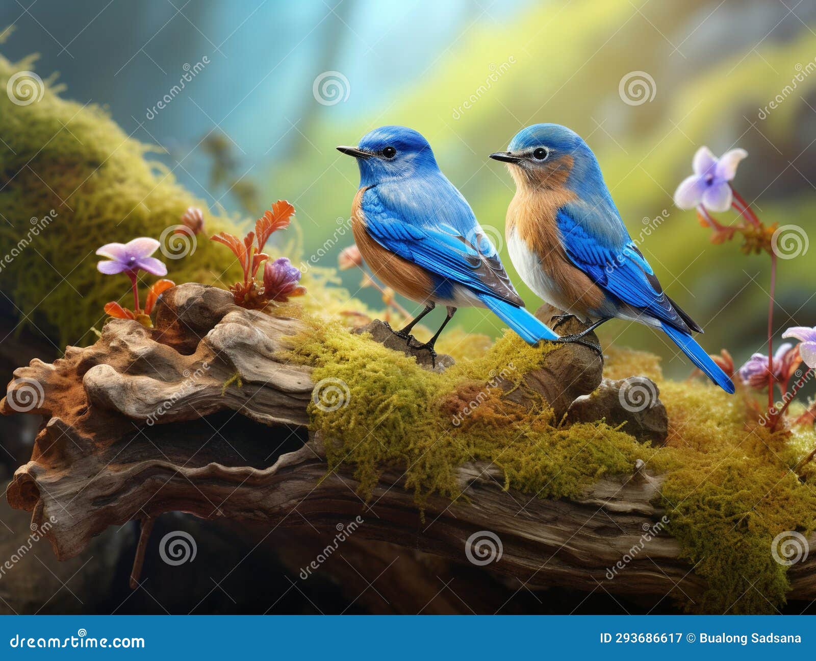 Pair of Eastern Bluebird stock illustration. Illustration of bird ...