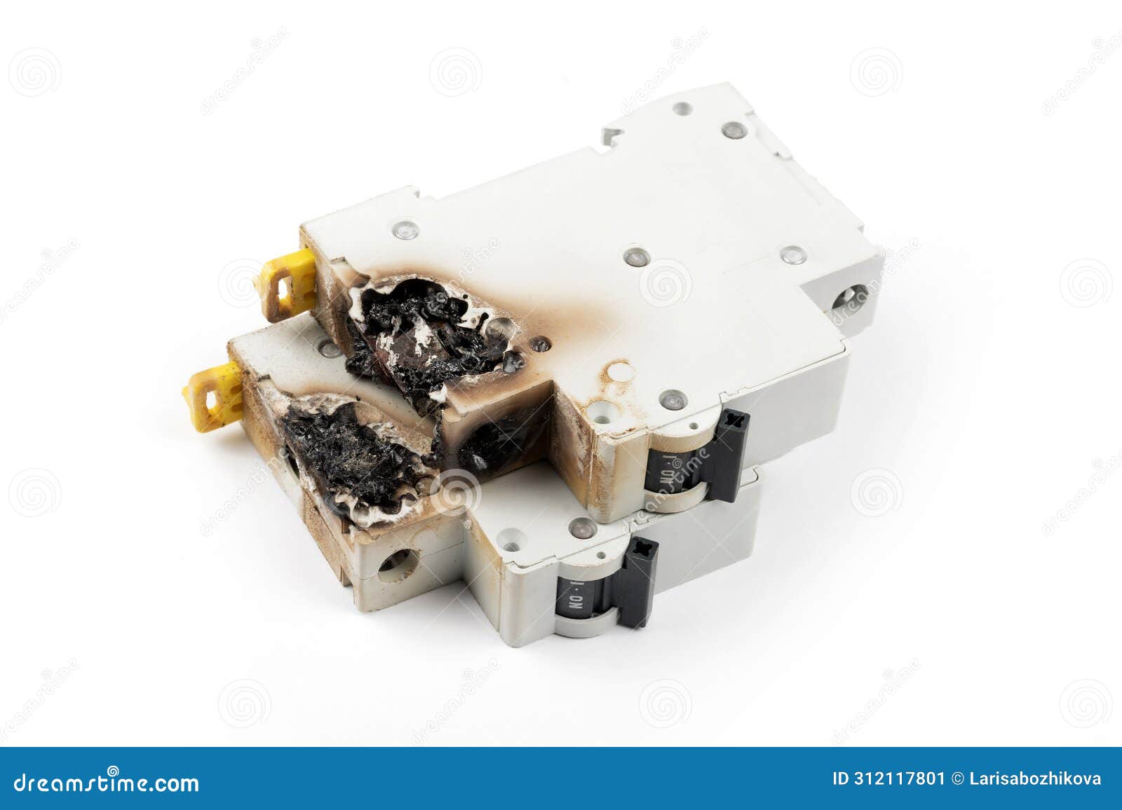 Pair of Electric Automatic Circuit Breaker Burnt Out Stock Image ...