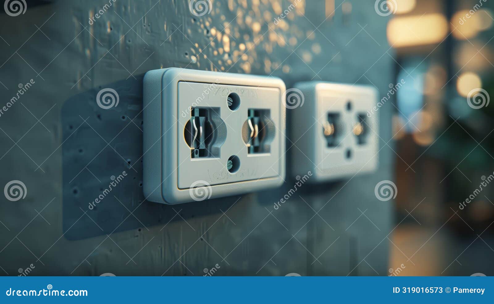 A Pair of Electrical Outlets Installed on a Textured Wall, Showcasing ...