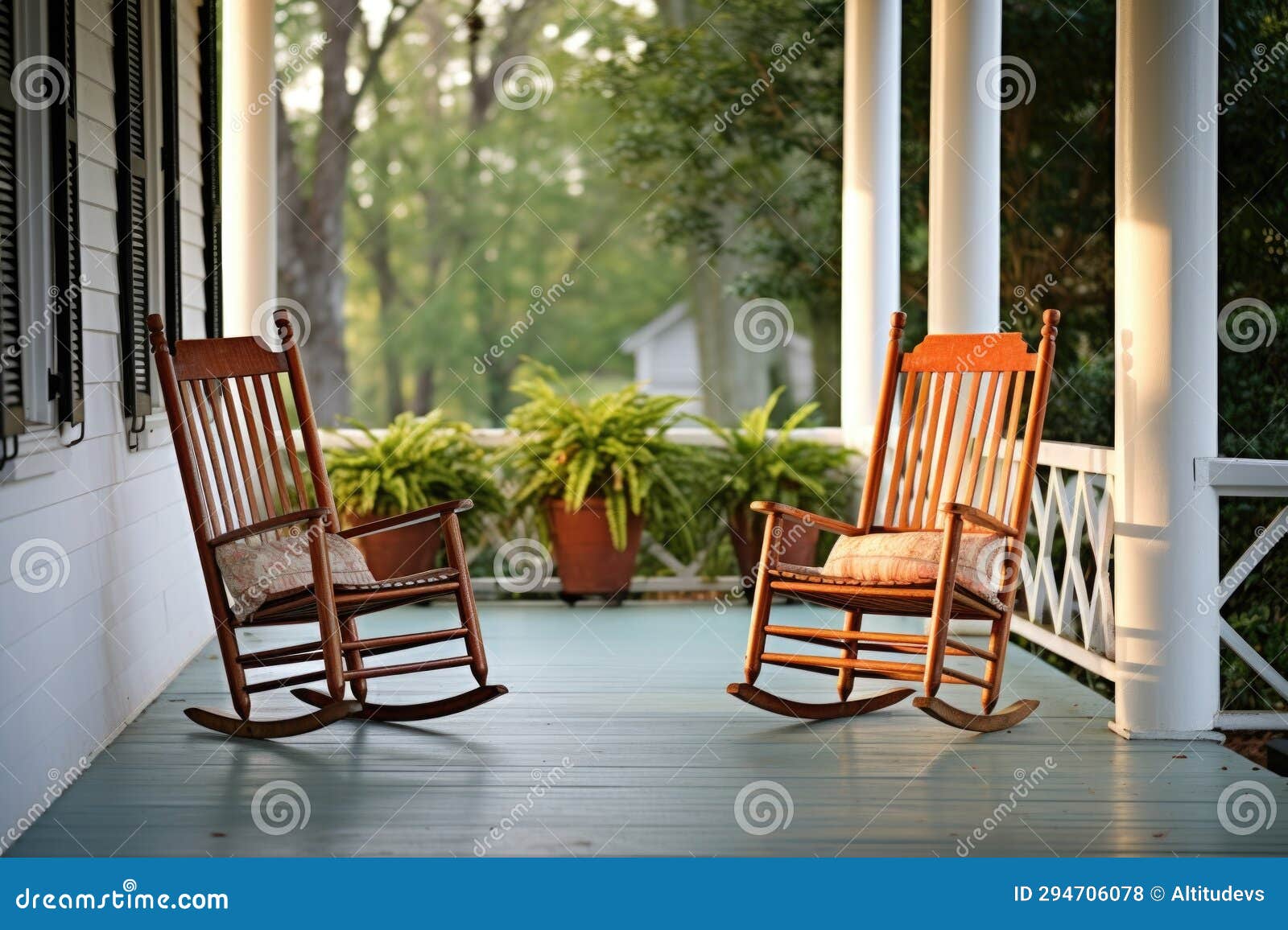 Pair of Empty Rocking Chairs on a Porch Stock Photo - Image of chairs ...