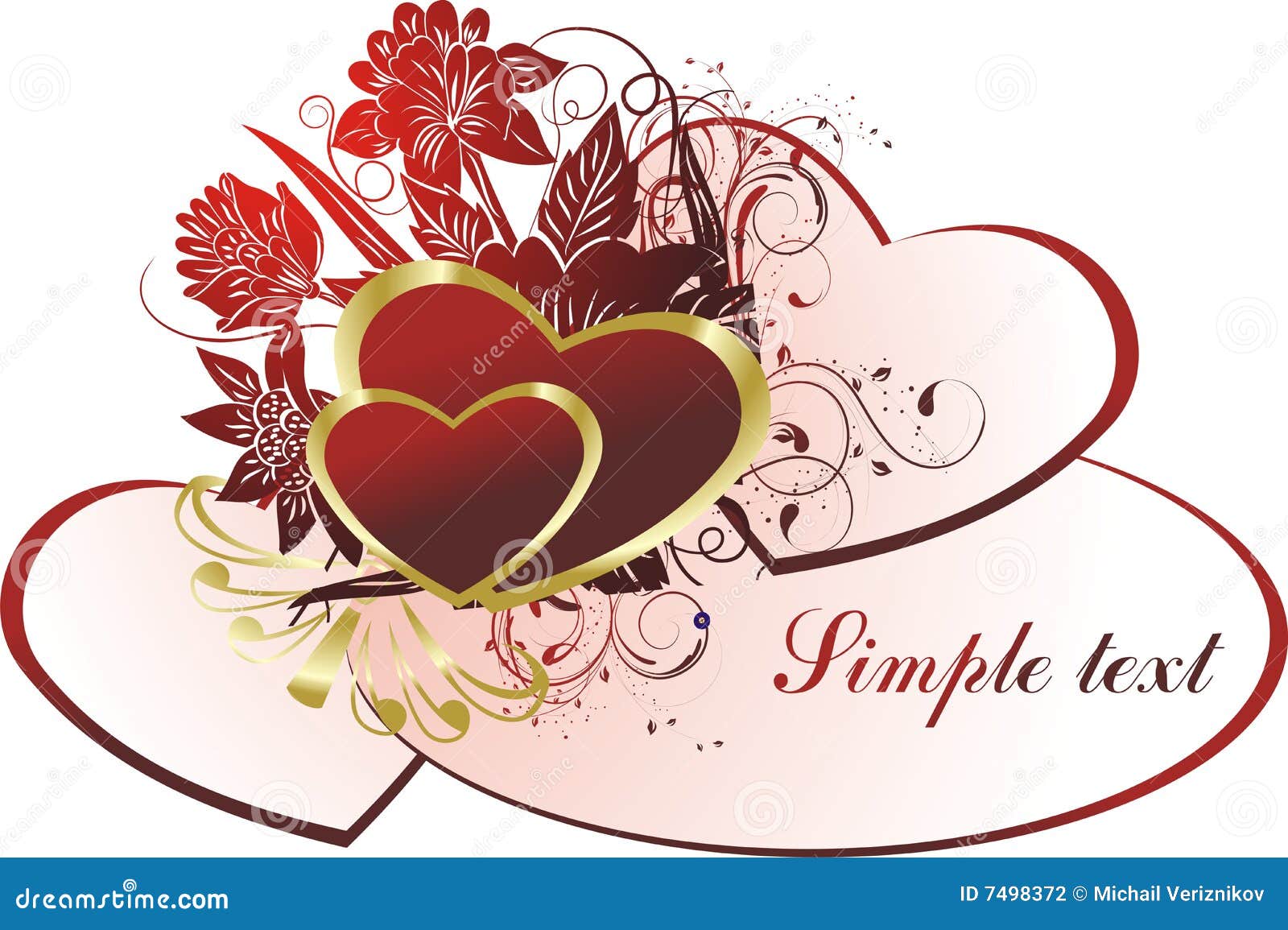 Pair enamoured heart stock vector. Illustration of floral - 7498372