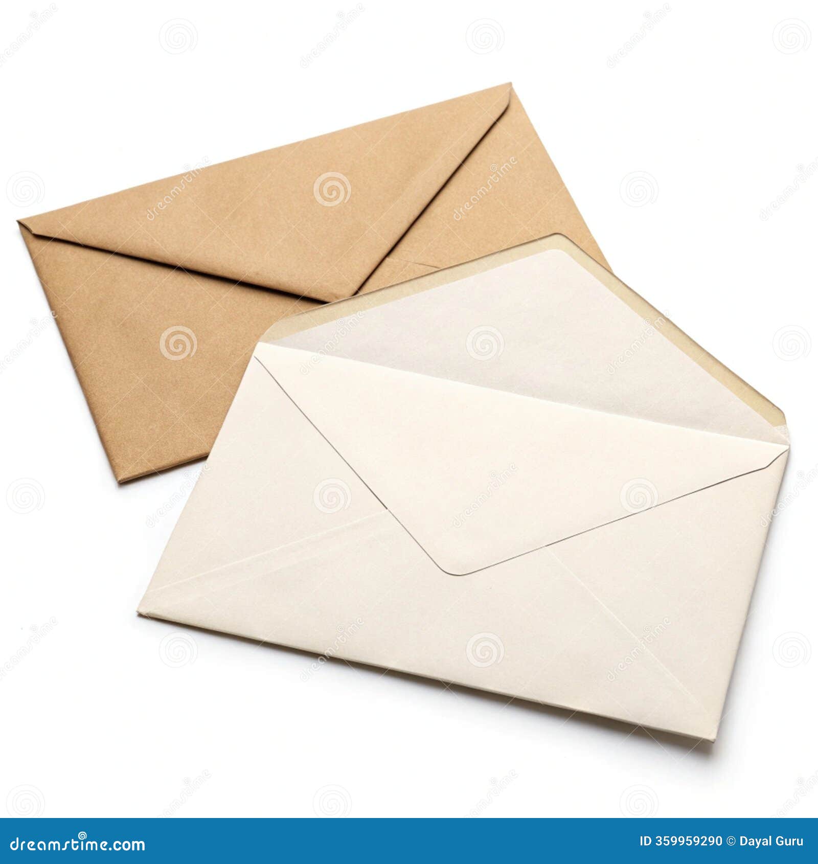 DL Envelopes Mockup Front And Back View, Vector Illustration. Set Of ...