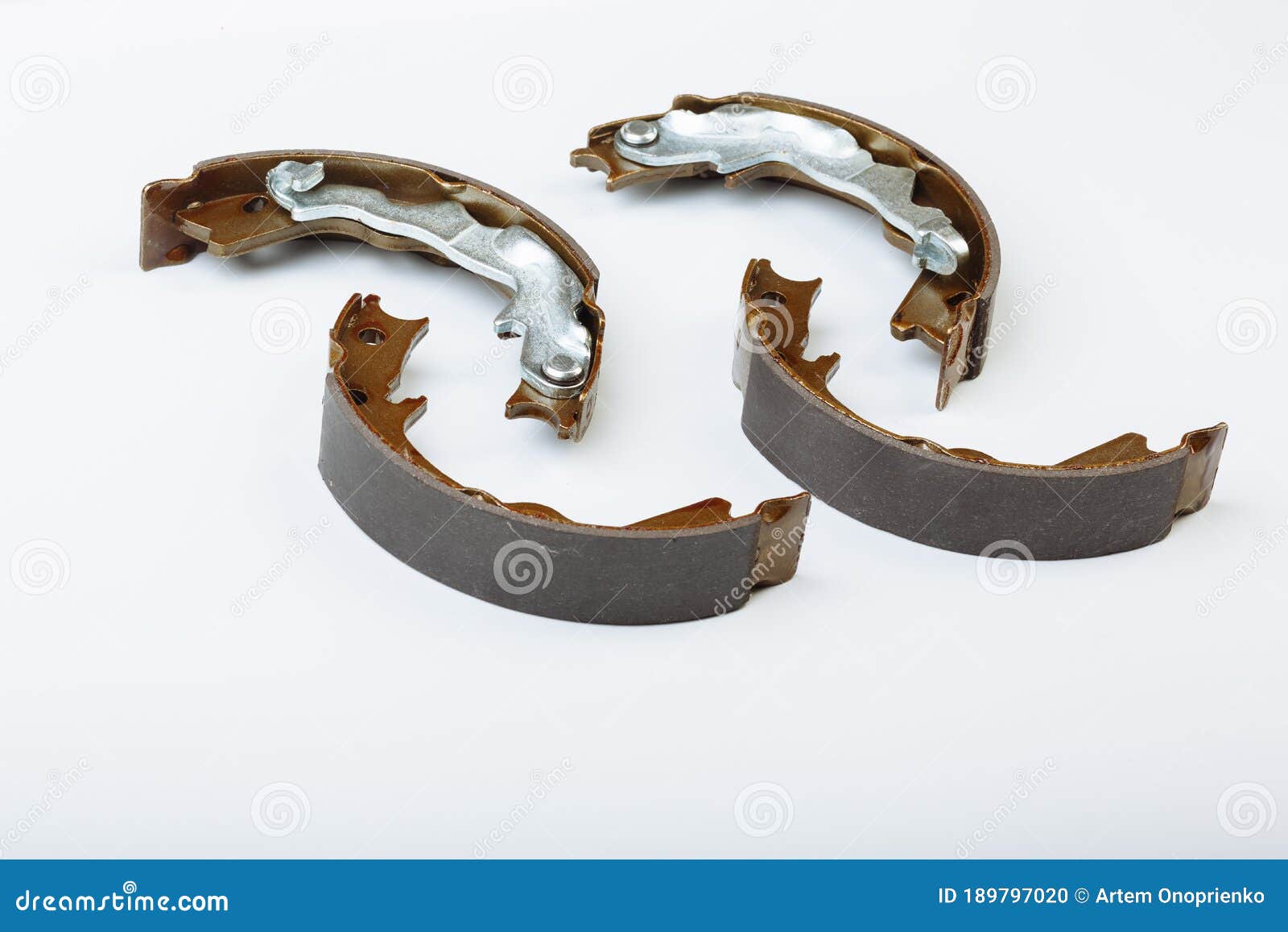 Pair of Expanding Internal Brake Shoes Isolated on White Background ...