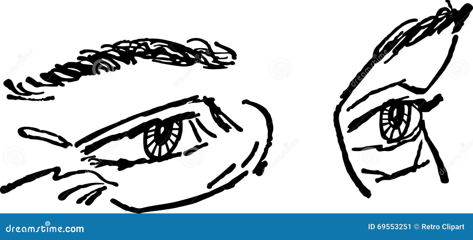 Pair Of Eyes stock illustration. Illustration of modeling - 69553251