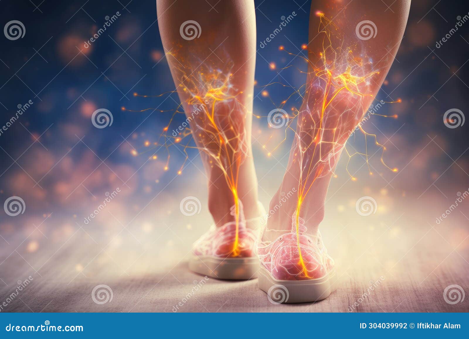 A Pair of Feet with a Sudden Burst of Light Shining upon Them, Legs ...