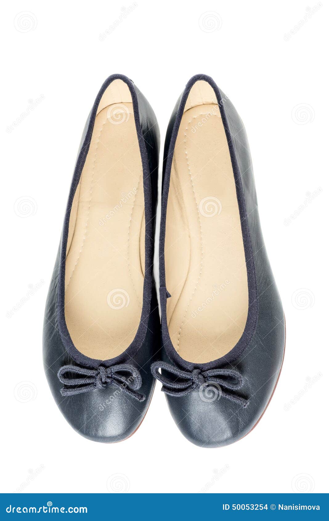 Pair of Female Shoes Over White Background Top View Stock Photo - Image ...