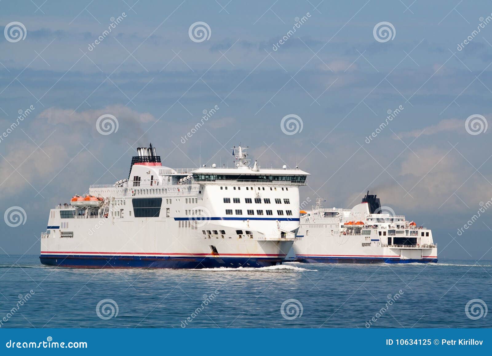 A pair of ferry ships stock image. Image of cloud, nature - 10634125