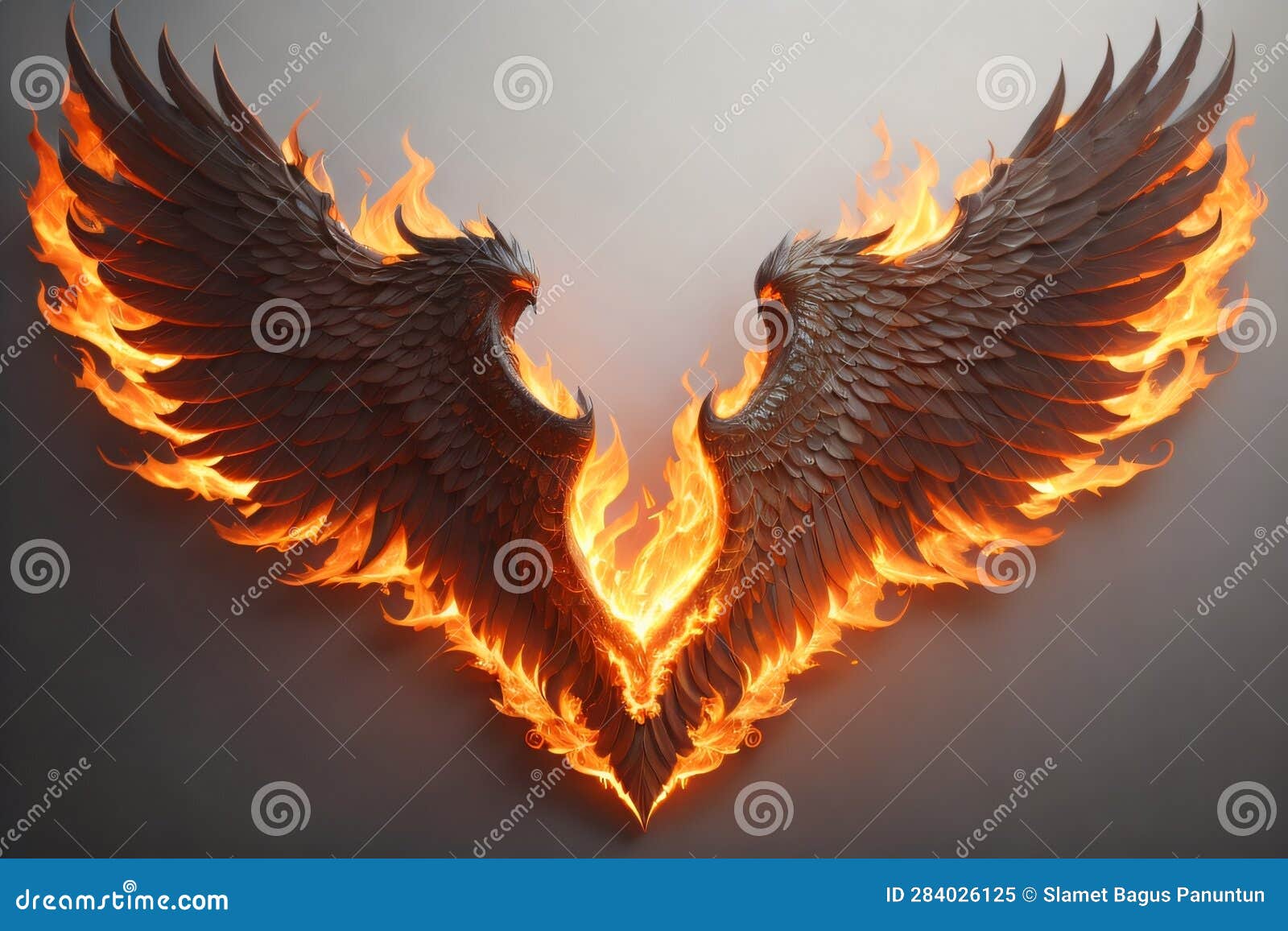 A Pair of Fiery Angel Wings for Mockup Stock Illustration ...