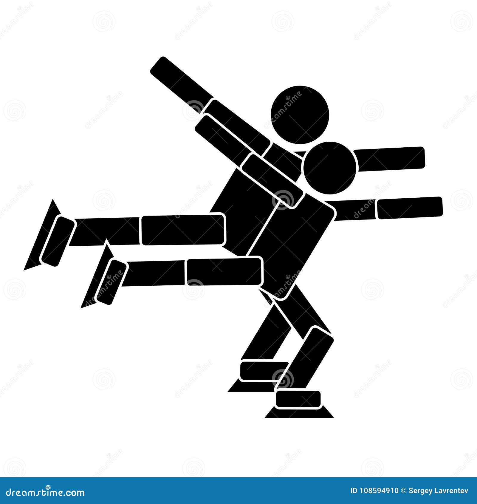 Pair Figure Skating. Flat Icon Stock Vector - Illustration of skater ...