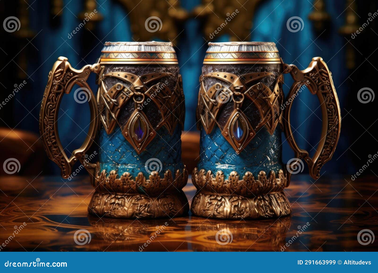 A Pair of Filled Beer Steins Clinking Together Stock Image - Image of ...