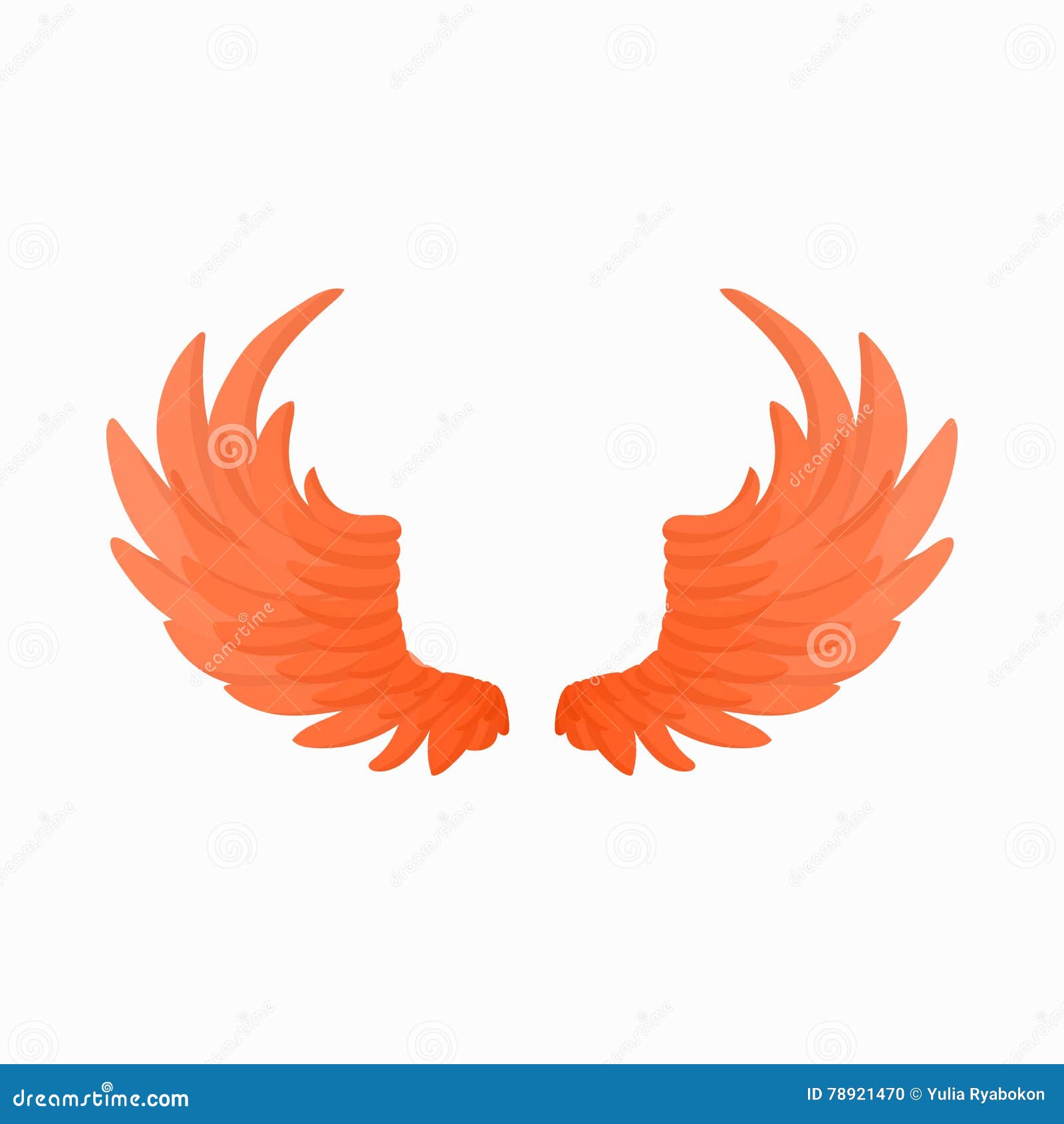 Pair of Fire Wings Icon, Cartoon Style Stock Vector - Illustration of ...