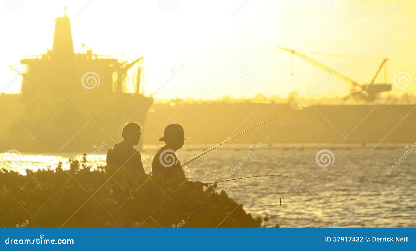 A Pair Fish at Sunset, Naval Base Coronado, San Diego Stock Photo ...